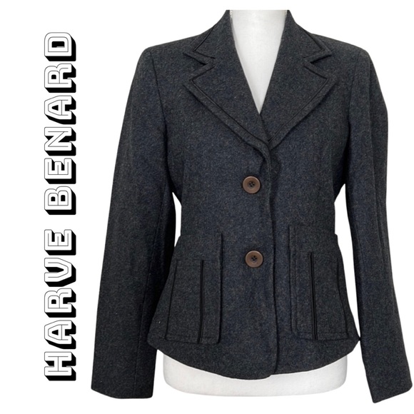 Harve Benard | Jackets & Coats | 229m Harve Benard Grey Wool Viscose ...